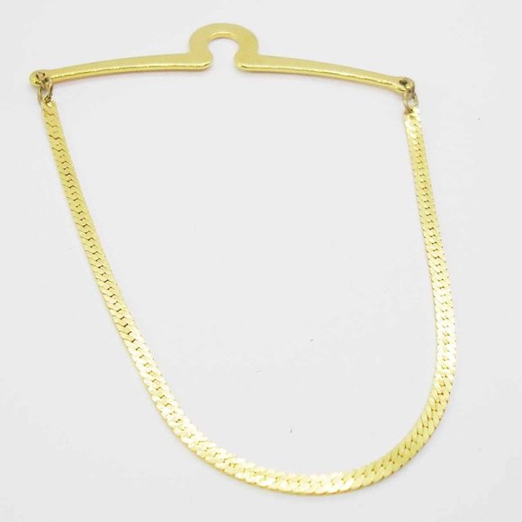Accessories | Tie Chain Over Button Style Gold Tone Herringbone Classic ...